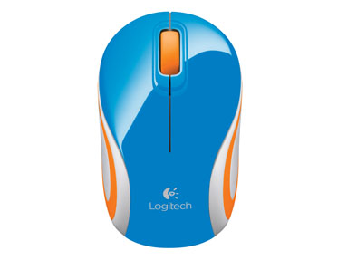 MOUSE LOGITECH M187 USB WIRELESS MINI BLUE/ORANGE | Intermaco Mayorista